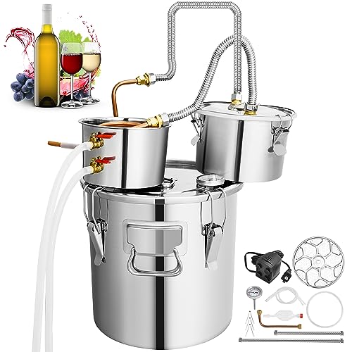 YITAHOME Alcohol Still 3 Gal / 12 L, Stainless Steel Moonshine Still with Built-in Thermometer and Fermentation Stand, DIY Home Alcohol Brewing Kit for Whiskey, Wine Making