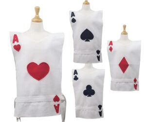 ace playing card costume tunic (hearts, spades, clubs or diamonds) alice in wonderland/card soldier - baby, toddler, kids, teen, adult and plus sizes available (kids 4-9y)