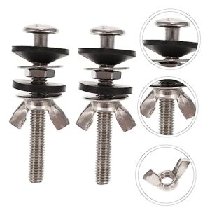 OSALADI 6 sets /4pcs Replacement Mount Universal Hinge Screw Seats Toilet Screws Bolt/Tank Parts Fixing Seat Nuts Stainless Accessories Bolts Steel Fixings Top Sturdy Kit Hinges for