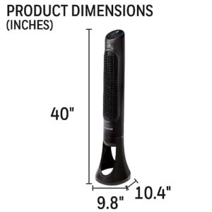 HONEYW HYF260BV2 QuietSet Oscillating Electric Tower Stand Fan (Black) (Renewed)