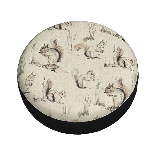 Squirrels Background Print Spare Tire Cover Funny Wheel Covers Waterproof Dust-Proof Wheel Protectors Fit for Trailer SUV Truck Camper 14 Inch