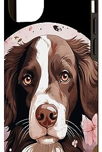 iPhone 14 Pro Max Cool Spring Flowers with Dog for Season Lovers Case