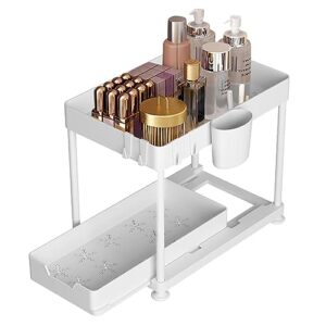 kitchen storage stand, under sink organizer, light weight products cabinet, double layer storage shelf, adjustable shelf rack 15.4912.6 inches, under kitchen or sink organizer and storage