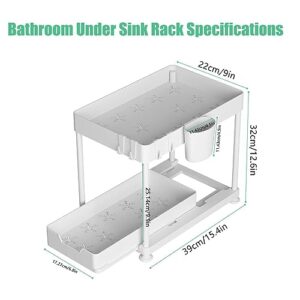 Kitchen Storage Stand, Under Sink Organizer, Light Weight Products Cabinet, Double Layer Storage Shelf, Adjustable Shelf Rack 15.4912.6 inches, Under Kitchen or Sink Organizer and Storage