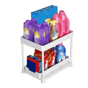 Kitchen Storage Stand, Under Sink Organizer, Light Weight Products Cabinet, Double Layer Storage Shelf, Adjustable Shelf Rack 15.4912.6 inches, Under Kitchen or Sink Organizer and Storage