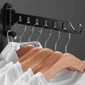 CLSMD Folding Drying Rack 180° Rotation Wall-Mounted Free Punch Clothes Pole Balcony Bathroom Indoor Outdoor Laundry Supplies