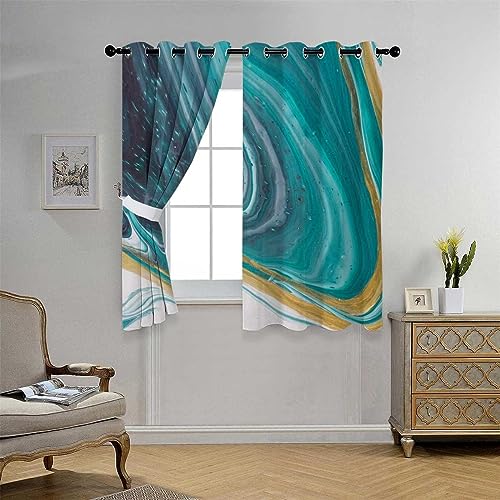 YANFENQI Wall Drapes Backdrop Emerald Green Imitation Marble Soundproofing Blanket Tapestry Curtains 110Inch Width by 96Inch Length,2 Panels