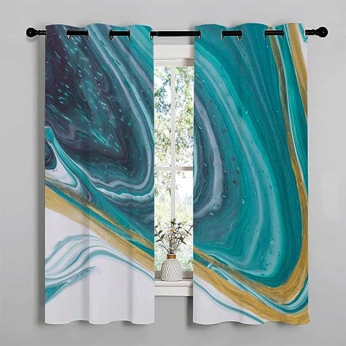 YANFENQI Wall Drapes Backdrop Emerald Green Imitation Marble Soundproofing Blanket Tapestry Curtains 110Inch Width by 96Inch Length,2 Panels