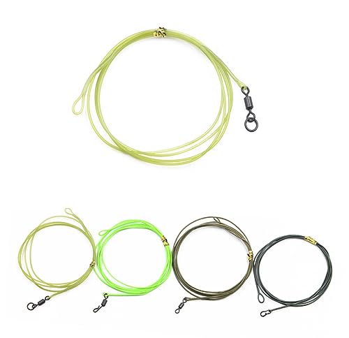 Gnuicyc Pack of 2 Fluorocarbon Tapered Leader 3.3FT 40LBS Strong Fly Line with Fast Change Swivel