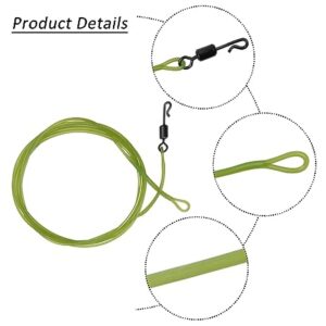 Gnuicyc Pack of 2 Fluorocarbon Tapered Leader 3.3FT 40LBS Strong Fly Line with Fast Change Swivel