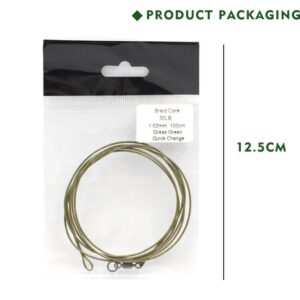 Gnuicyc Pack of 2 Fluorocarbon Tapered Leader 3.3FT 40LBS Strong Fly Line with Fast Change Swivel