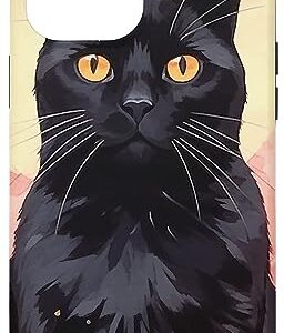 iPhone 14 Pro Max Black Cat Hidding In Cosmo Flowers Case