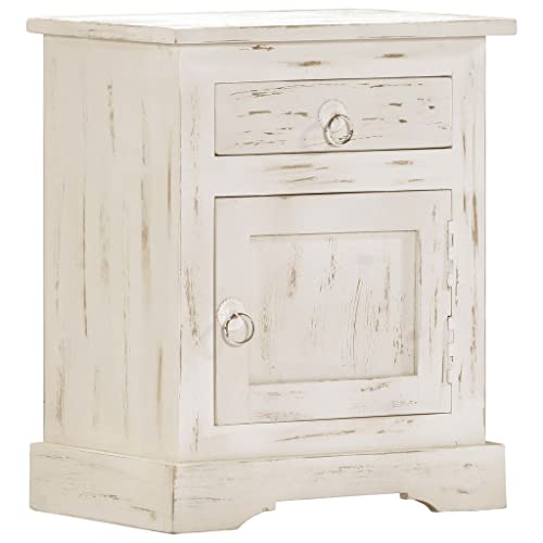 YPWRENH Cabinets Chest of Drawers Bedside Cabinet White 15.7 "x11.8 x19.7 Solid Mango Wood Suitable for Bedroom, Living Room, Kitchen