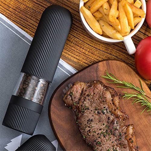 BaRdzo Electric Salt Pepper Mill Set ABS Automatic Spice Herb Grinder Adjustable Coarseness Ceramic Core Kitchen Grinding Tools