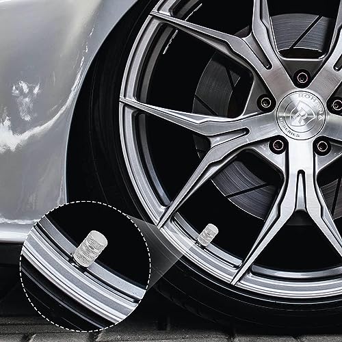 Car Tire Stem Valve Caps Wheel Valve Covers Car Dustproof Tire Cap Cover Accessories, Universal for SUV, Car, Bike and Motorcycle (12PCS Silvery)