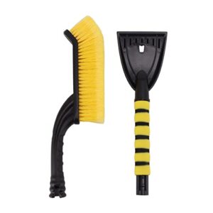 Ice Scraper, Snow Guide Chute Ergonomic Foam Grip ABS Plastic Low Temperature Resistance Snow Removal Tool Detachable Design for Roofs (Yellow Black)