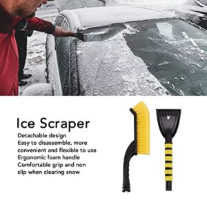 Ice Scraper, Snow Guide Chute Ergonomic Foam Grip ABS Plastic Low Temperature Resistance Snow Removal Tool Detachable Design for Roofs (Yellow Black)