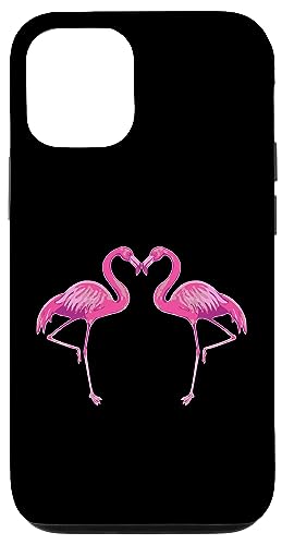 iPhone 14 Pro Flamingo Love Heart Vintage Valentine's Day Flamingo Lover Case