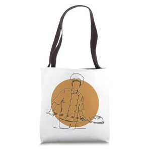 lineart bread dough bread maker bread queen bread baker tote bag