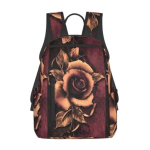 marxan gothic rose printed travel laptop backpack for women men,business waterproof computer backpack bag hiking backpacks