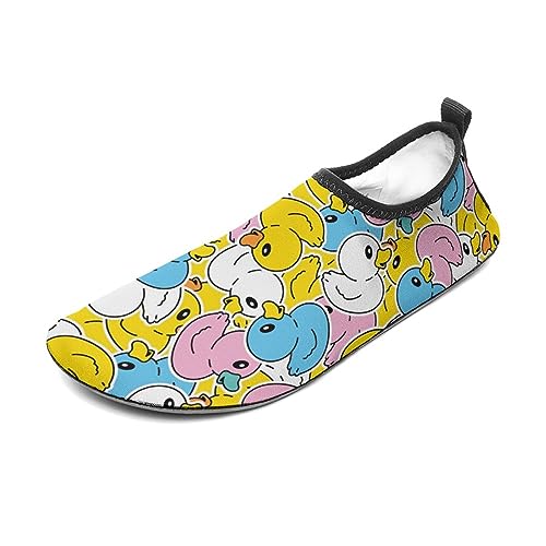 Men's Women's Cute Colorful Rubber Duck Water Shoes Barefoot Quick Dry Slip-on Aqua Socks for Yoga Beach Sports Swim surf