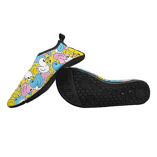 Men's Women's Cute Colorful Rubber Duck Water Shoes Barefoot Quick Dry Slip-on Aqua Socks for Yoga Beach Sports Swim surf