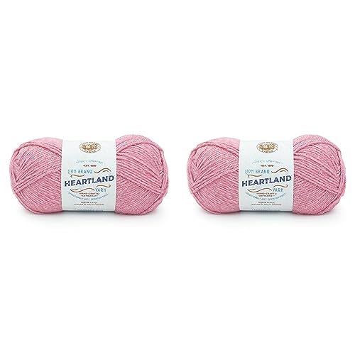 Lion Brand Yarn Heartland Yarn for Crocheting, Knitting, and Weaving, Multicolor Yarn, 2-Pack, Lassen Volcanic