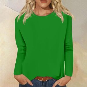 LUGOGNE Crewneck Sweatshirts Vintage, Crewneck Sweatshirts for Women Solid Casual Long Sleeve Pullover Loose Comfy Basic Tops Fall Fashion 2023 Clothes Sudaderas sin Capucha