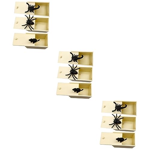 Toyvian 9 pcs Toy Trick Secret Joke Toys with Spiders Surprise Halloween Spider Kids Housebeige Scared Fun Simulation Funny Mouse Realistic Fake in Gag Wooden Prank Party Joking Plastic