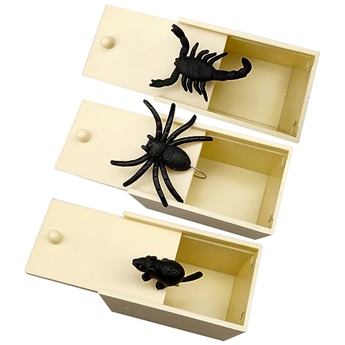 Toyvian 9 pcs Toy Trick Secret Joke Toys with Spiders Surprise Halloween Spider Kids Housebeige Scared Fun Simulation Funny Mouse Realistic Fake in Gag Wooden Prank Party Joking Plastic