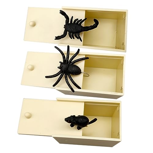 Toyvian 9 pcs Toy Trick Secret Joke Toys with Spiders Surprise Halloween Spider Kids Housebeige Scared Fun Simulation Funny Mouse Realistic Fake in Gag Wooden Prank Party Joking Plastic