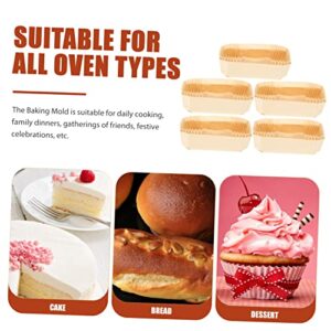 Temkin Loaf Bake 1 set Cake Baking Kitchen Multi-function Heat-resistant Bakery Home Wood Wooden Practical Bread DIY Household Rectangular Food Pan Liner Loaf Toast of Molds Tray Bread Baking Plate