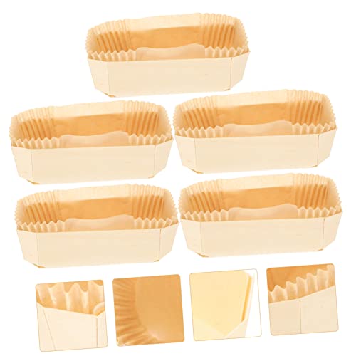 Temkin Loaf Bake 1 set Cake Baking Kitchen Multi-function Heat-resistant Bakery Home Wood Wooden Practical Bread DIY Household Rectangular Food Pan Liner Loaf Toast of Molds Tray Bread Baking Plate