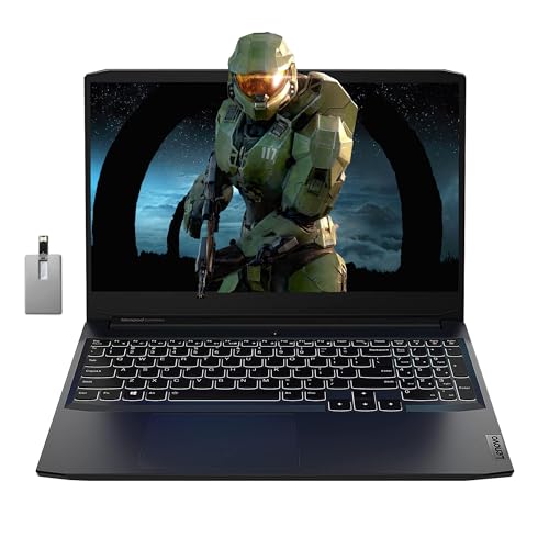 LENOVO IdeaPad Gaming 3 15.6” FHD 120Hz Laptop, AMD Ryzen 5 5600H, NVIDIA GeForce GTX 1650 4GB DDR6, 32GB RAM, 1TB SSD, Backlit Keyboard, Wi-Fi 5, Bluetooth, Black, Win 11 Pro, 32GB USB Card