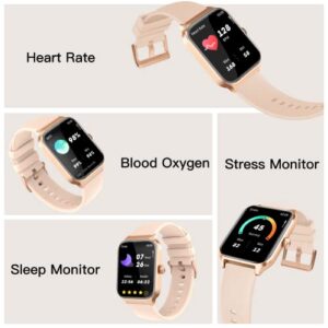 Smart Watch, 1.96" Full Touch Smartwatch, Compatible with iPhone Android, Heart Rate & Sleep Monitor, Multi-Sport Modes, Blood Oxygen, Voice Assistant, IP68 Waterproof, Fitness Tracker for Women Men