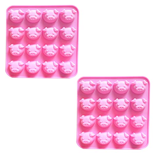 TEMKIN Silicone Bread Loaf Pan Silicone Pig Head Piglet Candy Fondant Molds Handmade Pastry Ice Cube Tray Mould Cake Decorating Tool for Home Kitchen Decorative Tray Plate (Size : 2 pcs)