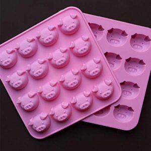 TEMKIN Silicone Bread Loaf Pan Silicone Pig Head Piglet Candy Fondant Molds Handmade Pastry Ice Cube Tray Mould Cake Decorating Tool for Home Kitchen Decorative Tray Plate (Size : 2 pcs)