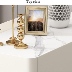 GIADO Gorgeous Nightstand Nightstand W/ 2 Drawers Faux Marble Top Bedside Table Narrow Bedside Cabinet Minimalist End Table Space Saving Bedside Dresse Save Space