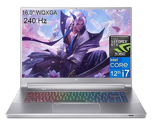 acer Predator Triton 300 SE Gaming Laptop 2023 Newest, 16" 240Hz Display, Intel Core i7 12700H (14 core), GeForce RTX 3060 Graphics, 32GB DDR5 RAM, 1TB SSD, Wi-Fi 6E, Backlit Keyboard, Windows 11 Home