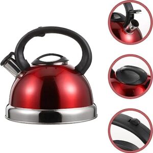 Stove Top Kettle Whistling Tea Kettle 3L Whistling Teapot Stovetop Tea Kettle Stainless Steel Water Boiling Teapot Cool Handle Kettle Kitchen Kettle Stovetop Tea Kettle Stovetop (Color : B, Size : 3