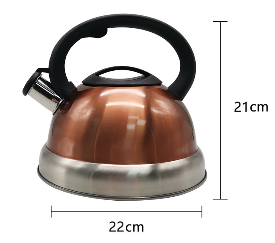 Stove Top Kettle Whistling Tea Kettle 3L Whistling Teapot Stovetop Tea Kettle Stainless Steel Water Boiling Teapot Cool Handle Kettle Kitchen Kettle Stovetop Tea Kettle Stovetop (Color : B, Size : 3