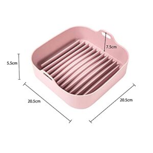 CVLLXS Silicone Pan Multifunctional Air Frying Pot Oven Accessories, Bread Fried Chicken Pizza Basket Baking Disk Baking Tool (Color : Pink) (Gray)