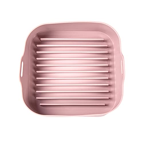 CVLLXS Silicone Pan Multifunctional Air Frying Pot Oven Accessories, Bread Fried Chicken Pizza Basket Baking Disk Baking Tool (Color : Pink) (Pink)