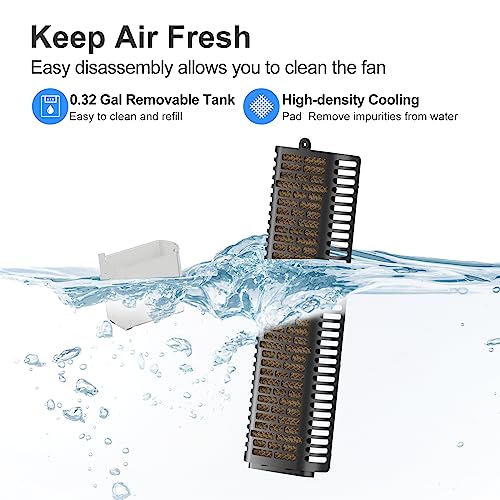 Cozzyben Cooling Tower Fan Standing Floor Fans Bladeless Portable Evaporative Air Cooler Ventless Ac Unit no Window for Room Bedroom Indoor Home