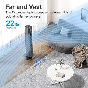 Cozzyben Cooling Tower Fan Standing Floor Fans Bladeless Portable Evaporative Air Cooler Ventless Ac Unit no Window for Room Bedroom Indoor Home