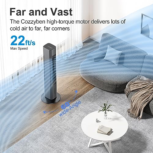 Cozzyben Cooling Tower Fan Standing Floor Fans Bladeless Portable Evaporative Air Cooler Ventless Ac Unit no Window for Room Bedroom Indoor Home