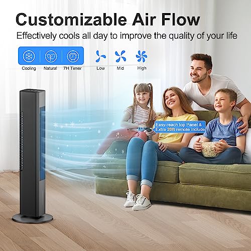 Cozzyben Cooling Tower Fan Standing Floor Fans Bladeless Portable Evaporative Air Cooler Ventless Ac Unit no Window for Room Bedroom Indoor Home