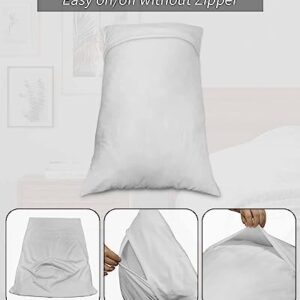 Edwiinsa White Pillow Covers King Standard Set of 2 Bed Pillow, Modern Simple White Backdrop Plush Soft Comfort for Hair/Skin Cooling Pillowcases with Envelop Closure 20''x36''