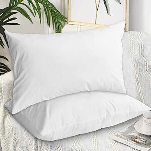 Edwiinsa White Pillow Covers King Standard Set of 2 Bed Pillow, Modern Simple White Backdrop Plush Soft Comfort for Hair/Skin Cooling Pillowcases with Envelop Closure 20''x36''