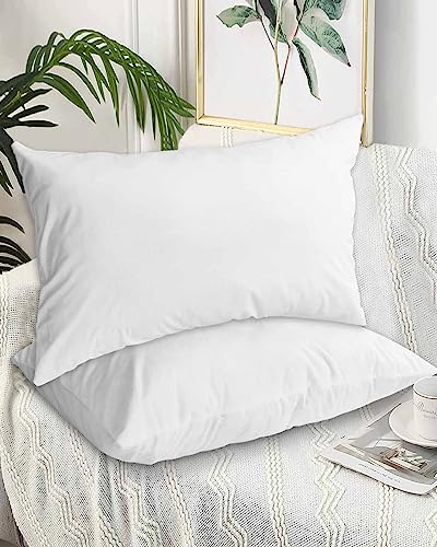 Edwiinsa White Pillow Covers King Standard Set of 2 Bed Pillow, Modern Simple White Backdrop Plush Soft Comfort for Hair/Skin Cooling Pillowcases with Envelop Closure 20''x36''